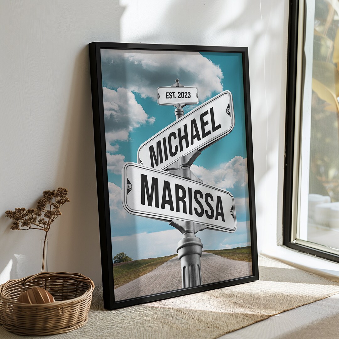 Personalized Street Sign Names Print: Unique Couple Gift (printable ...