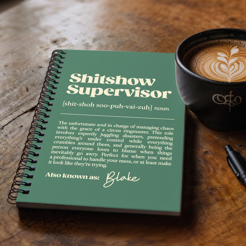 Personalised Shitshow Supervisor Notebook: Funny Definition Journal ...