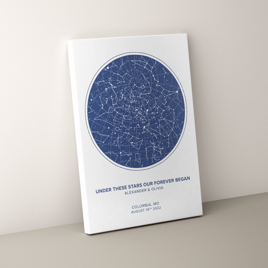 Wedding Star Map by Date, Custom Night Sky Map, Engagement Gift for the ...