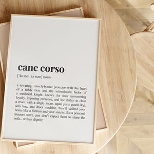 Cane Corso Funny Definition Print, Cheeky Gift for Dog Parent, Dog ...