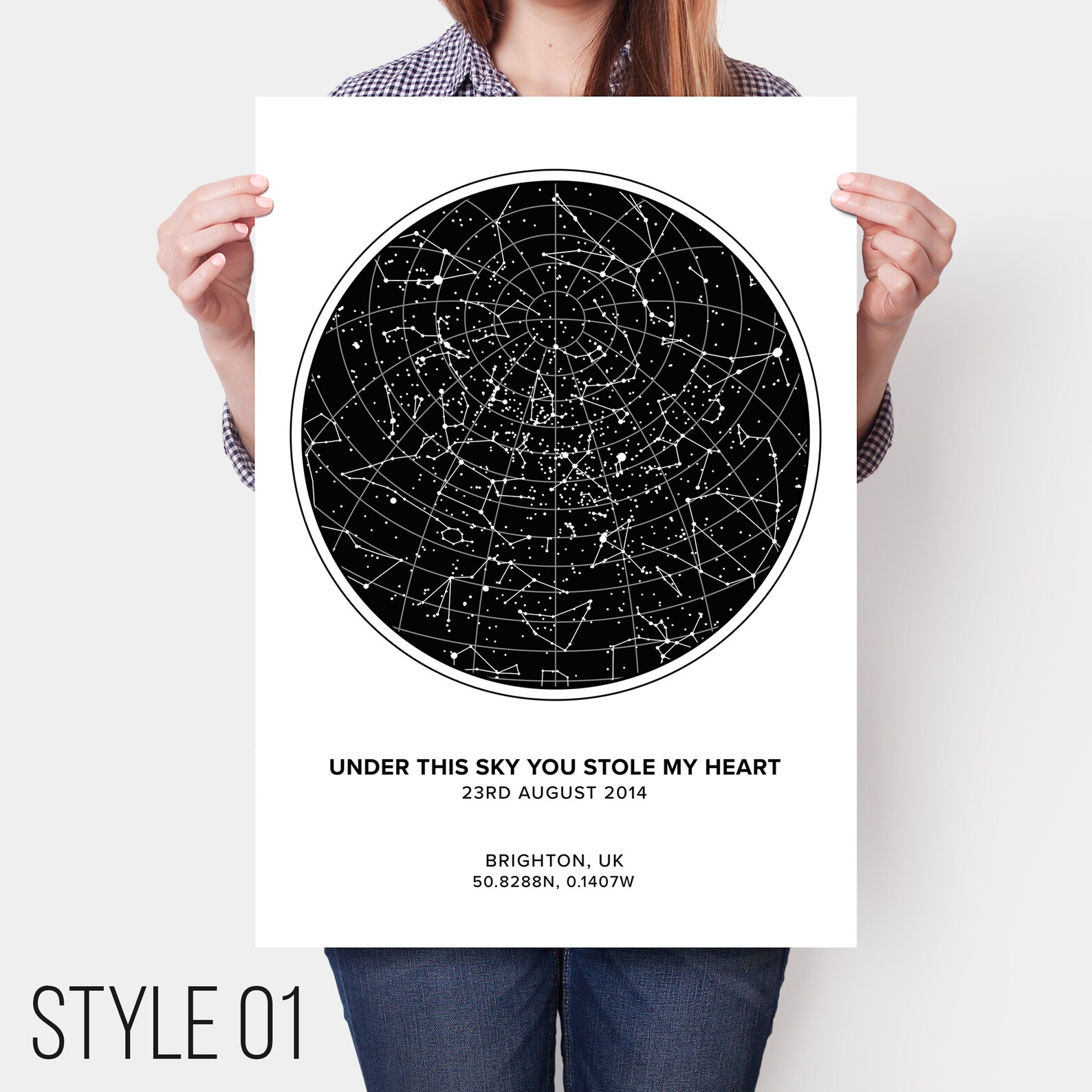 Custom Night Sky Print Framed Star Map by Date Anniversary - Etsy