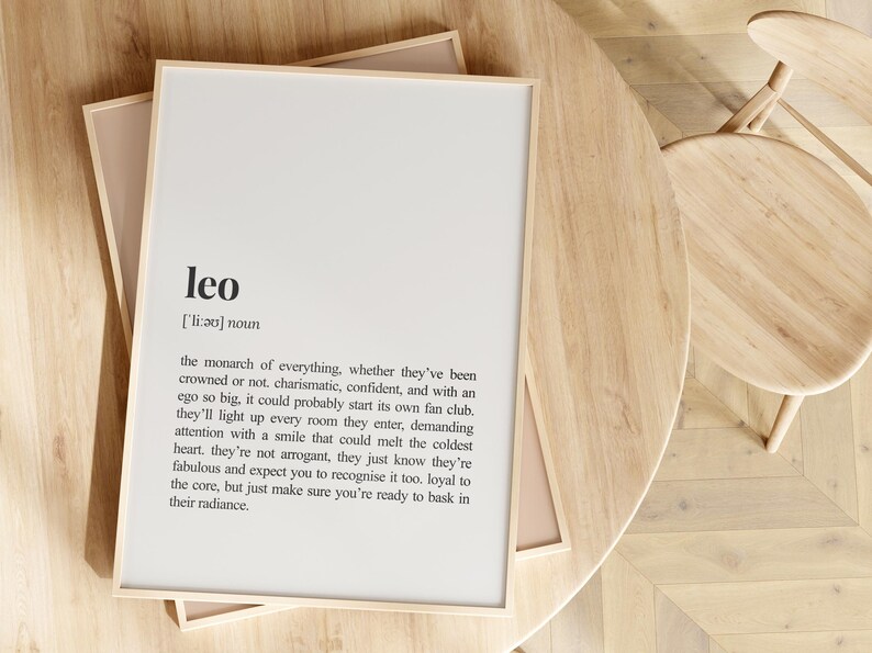 Leo Zodiac Sign Funny Definition Print, Astrology Wall Art, Funny ...