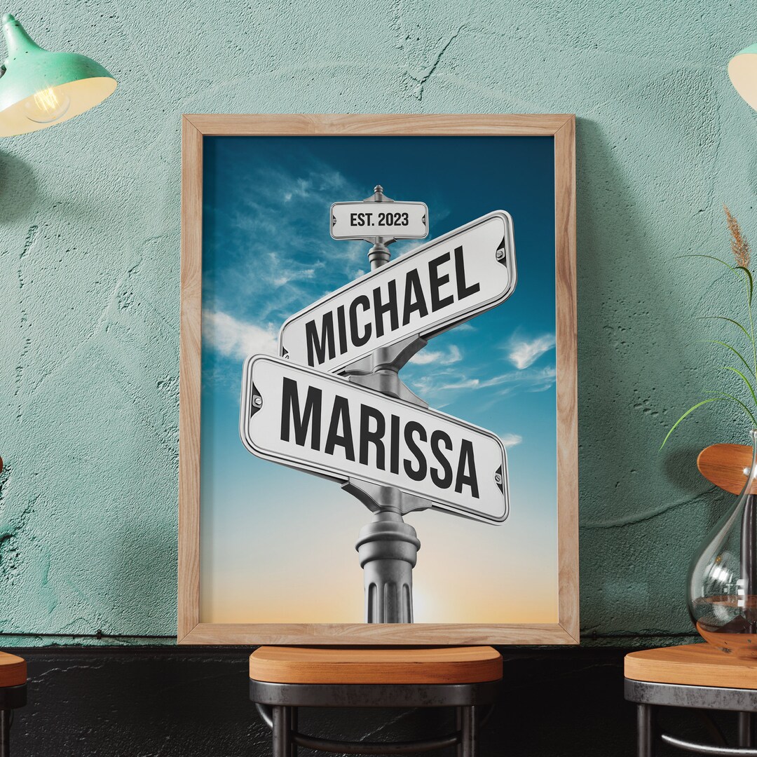 Personalized Street Sign With Names, Unique Wedding Gift for Couple ...