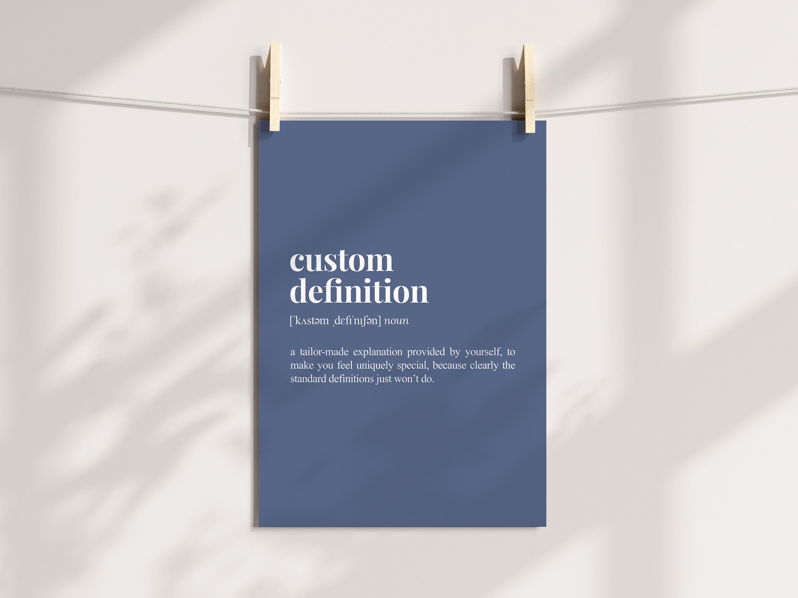 Custom Definition Print, Personalised Dictionary Poster, Customised ...