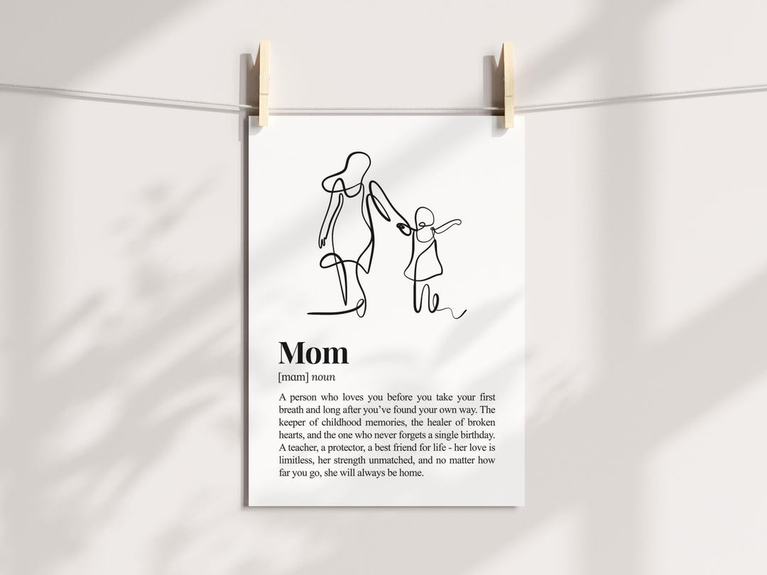Mom Definition Print, Meaningful Gift for Mom, Heartfelt Mother's Day ...