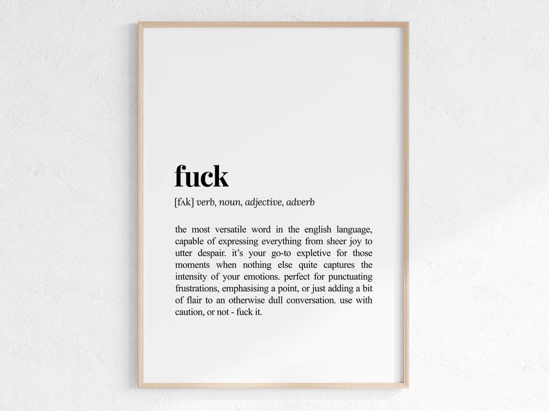 Sarcastic Fuck Definition Print, Funny Dictionary Poster, Witty Home ...