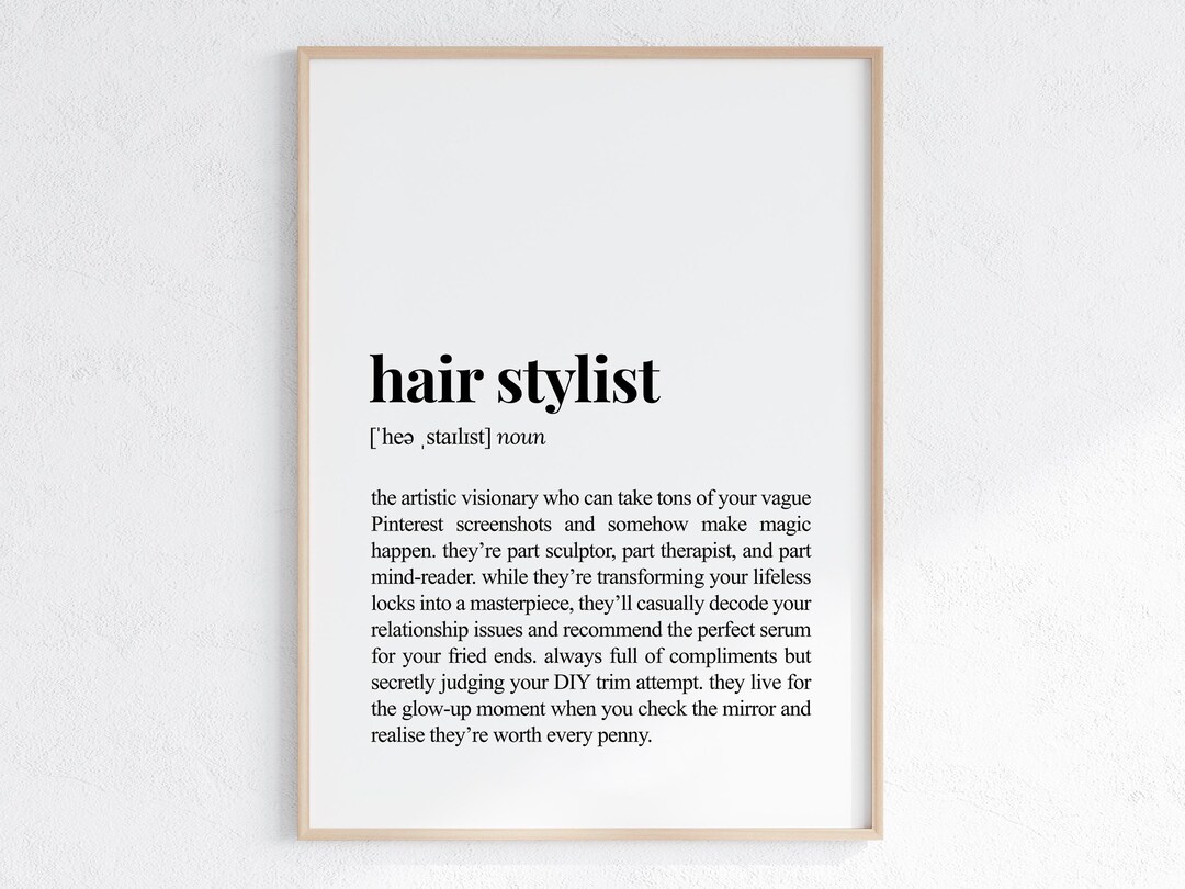 Hair Stylist Funny Definition Print, Sassy Gift for Coworker, Sarcastic ...