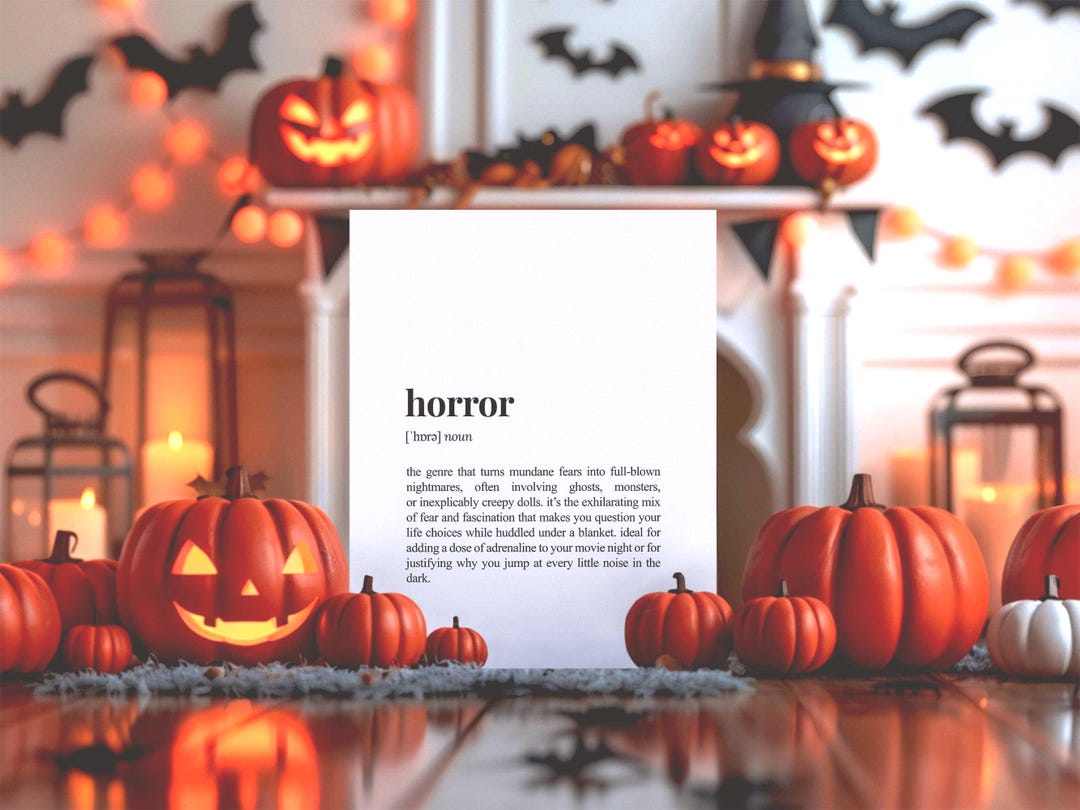 Sarcastic Horror Definition Art Print: Funny Halloween Dictionary Wall ...