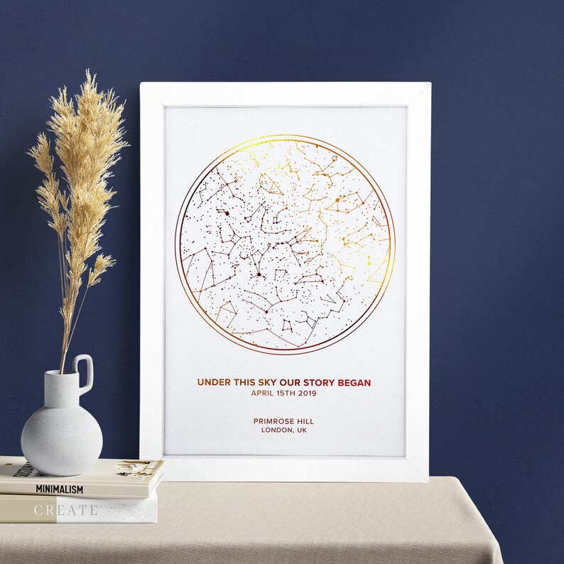 Custom Star Map Gift Night Sky Map Star Map by Date and - Etsy