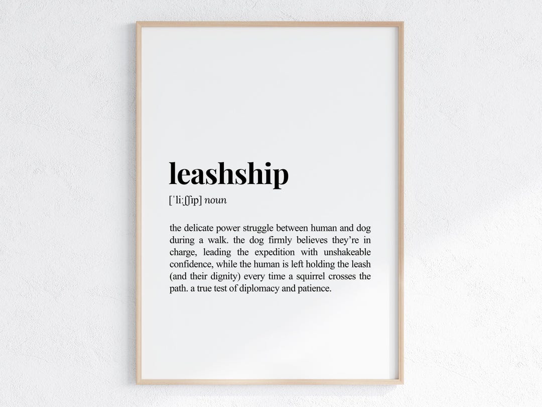 Leashship Definition Print, Funny Gift for Dog Parent, Dog Lover Gift ...