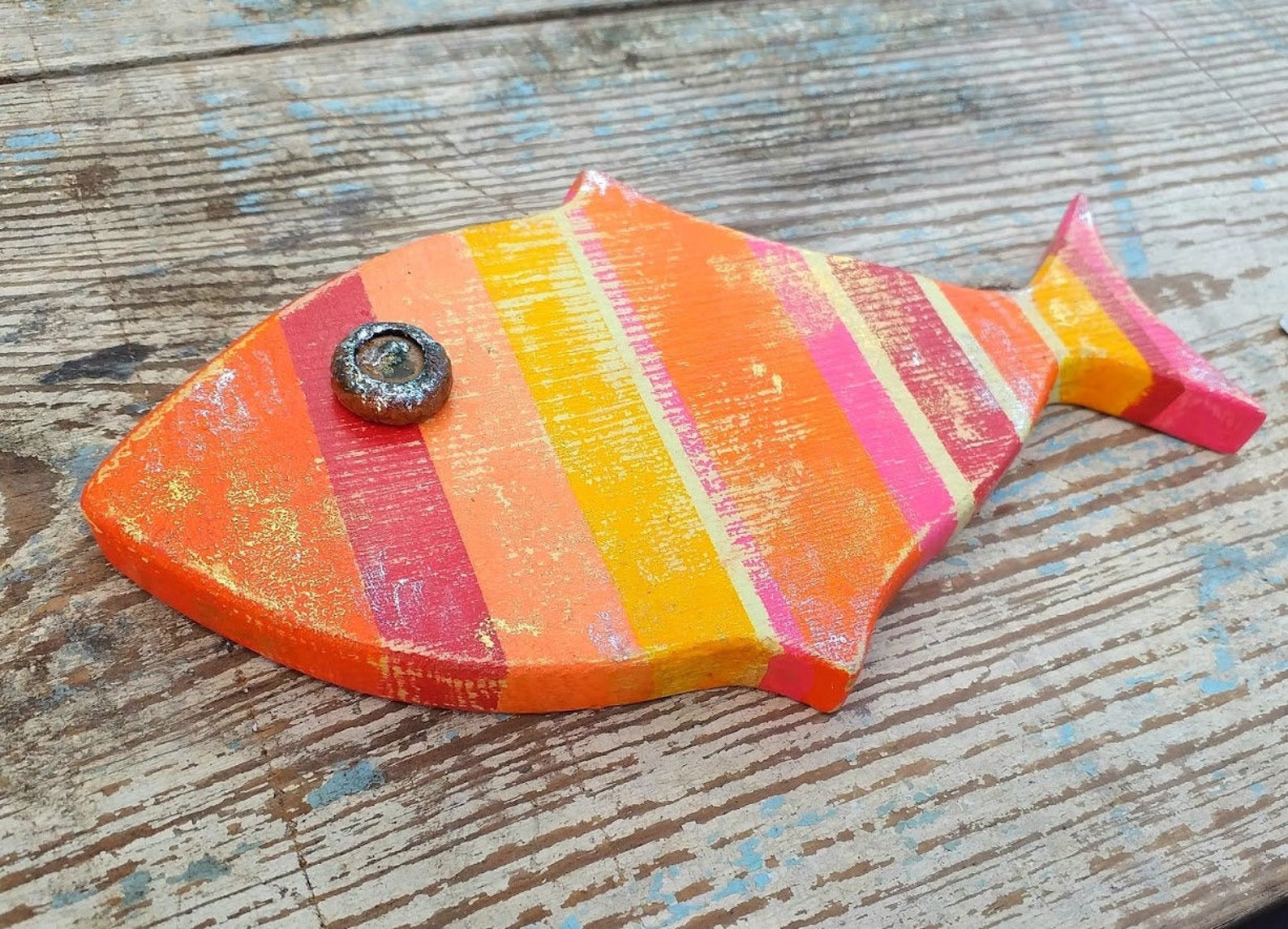 Wooden Fish Wall Decor Fish Decor Painted Fish Decor Fish Art Sea Art ...