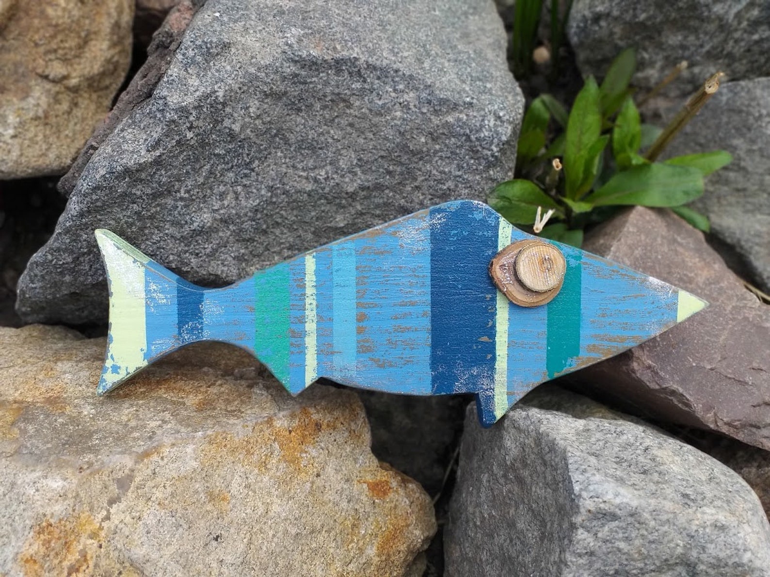 Wooden Fish Wall Decor Fish Decor Painted Fish Decor Fish Art Sea Art ...