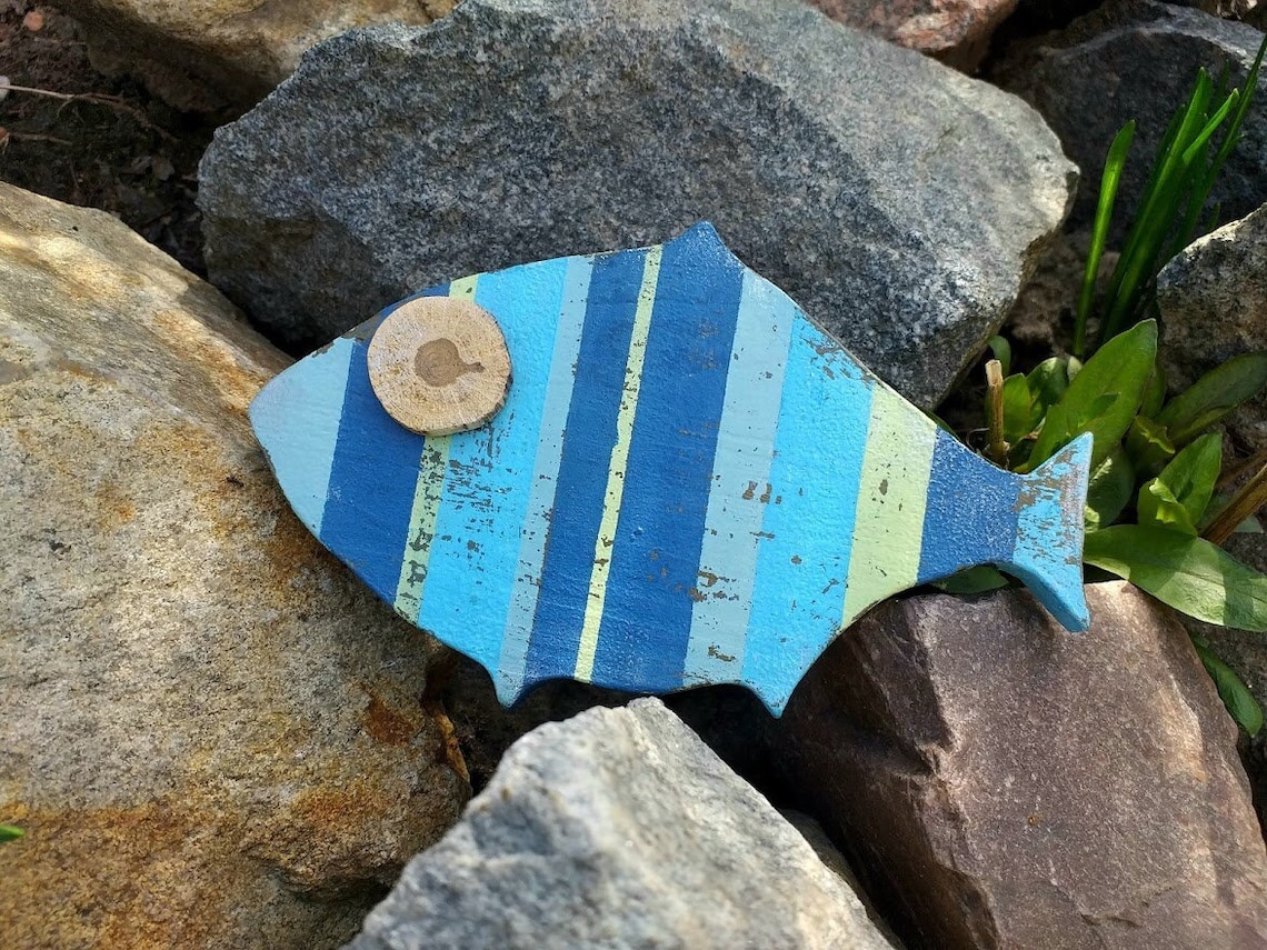 Fish Art Painted Fish Art Wood Fish Wall Hanging Fish - Etsy
