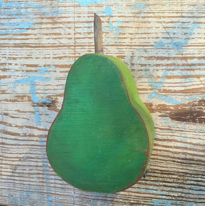 Pear and Apple Decor Fall Fruits Decor Wooden Apples and Pear Apple and ...