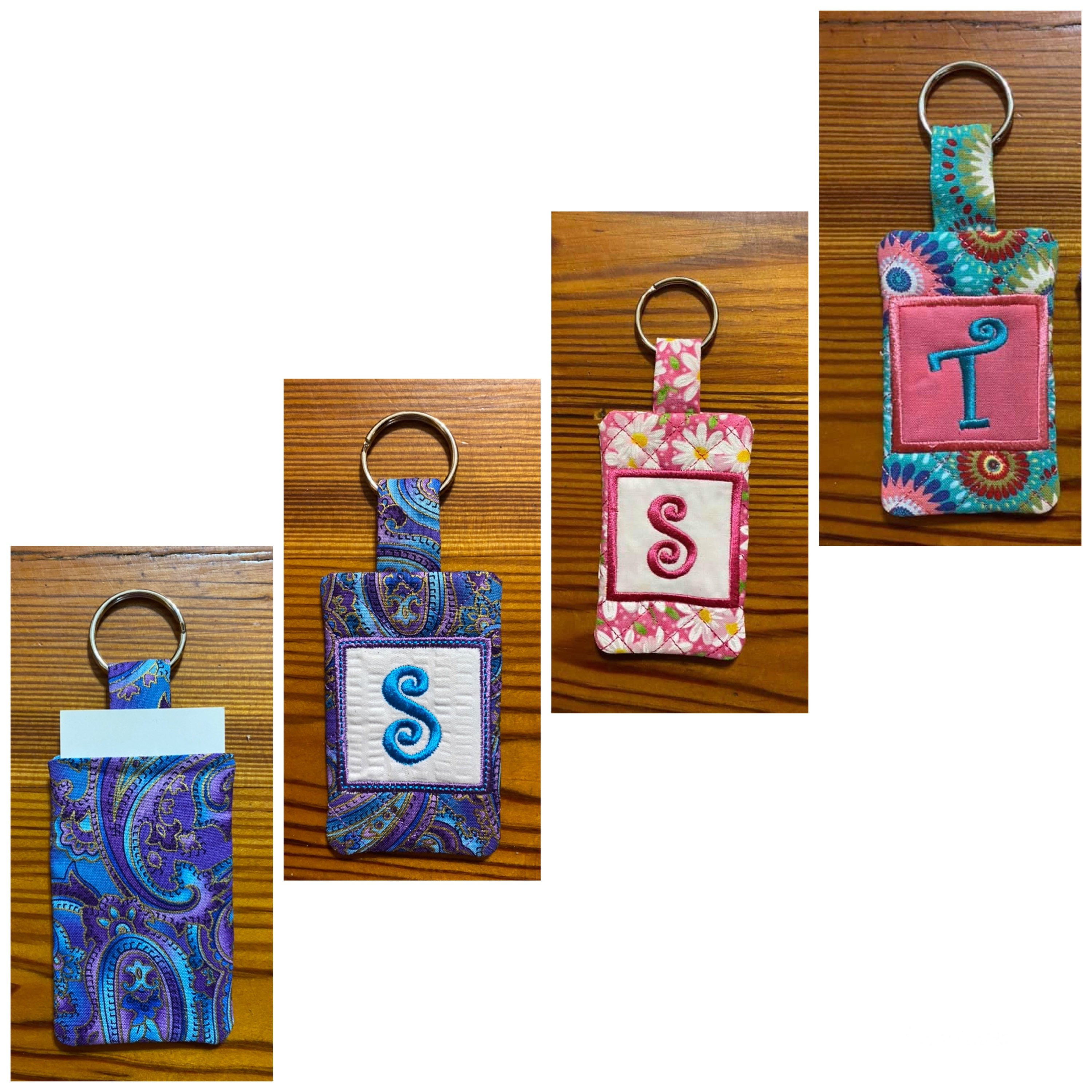 Personalized Initial Key Chain Card Holder | Etsy