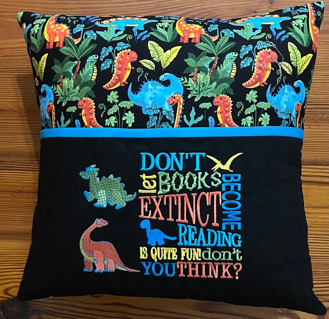 Dinosaur Embroidered Reading Pillow - Etsy