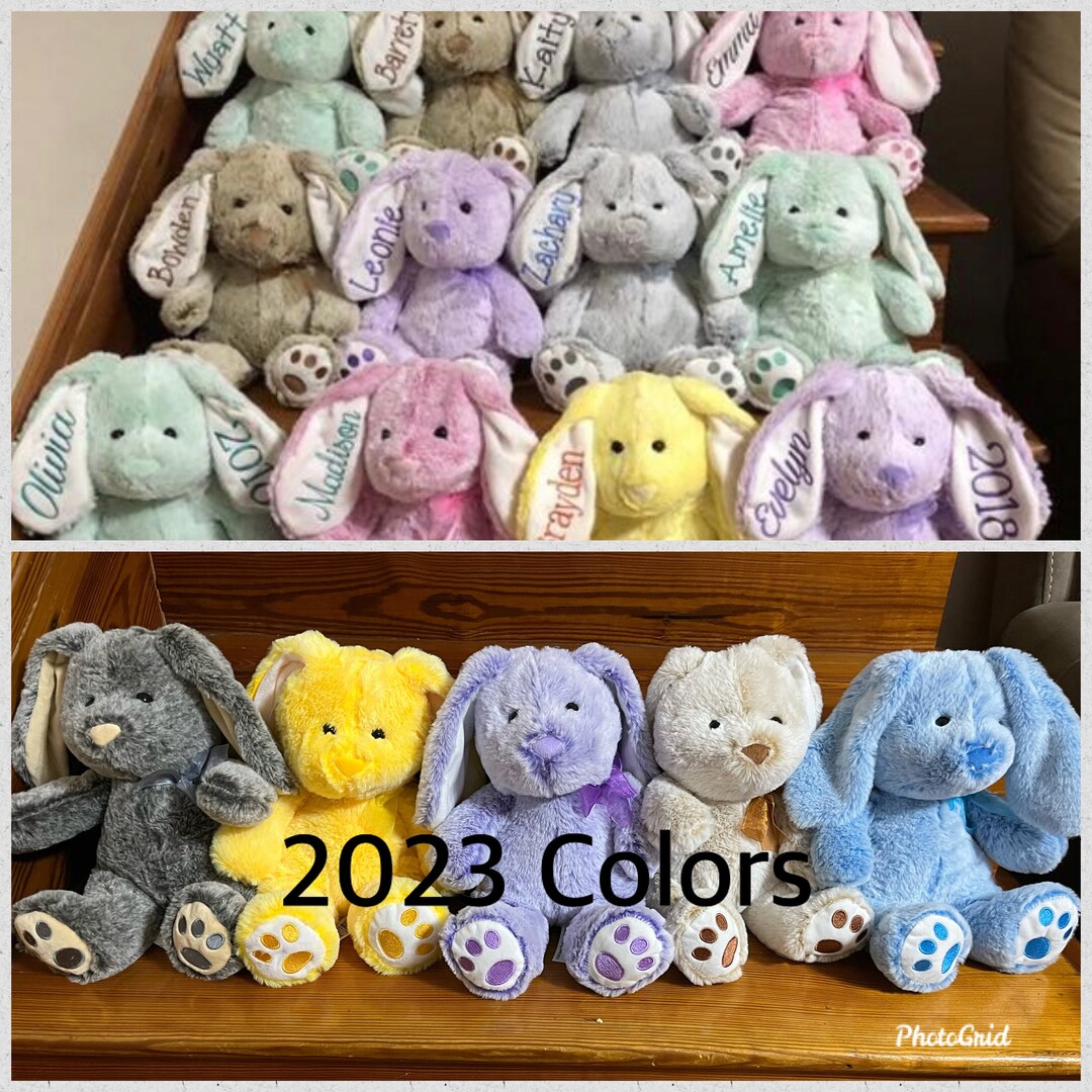 Personalized Easter Bunny, Plush Bunny, Easter Bunny, Embroidered Bunny ...