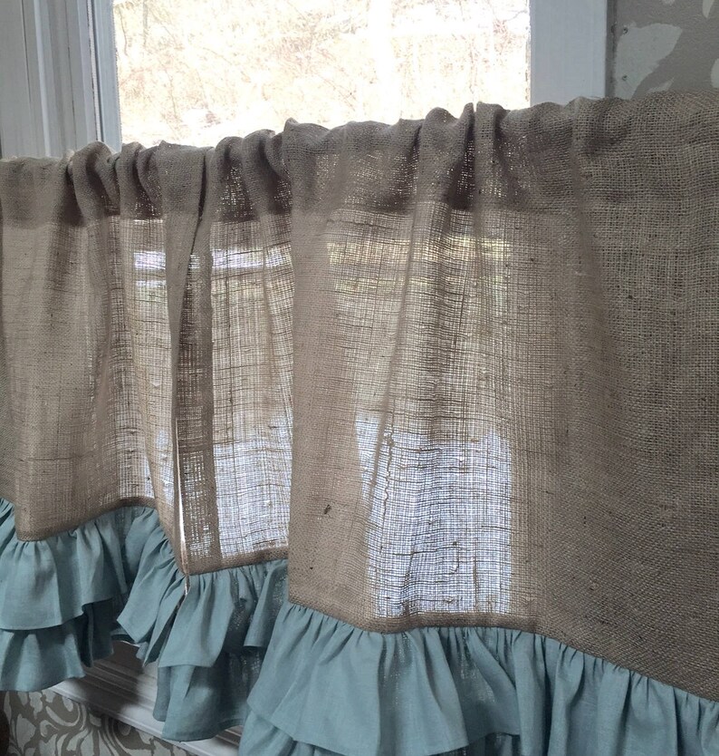 Burlap Cafe Curtain | Etsy