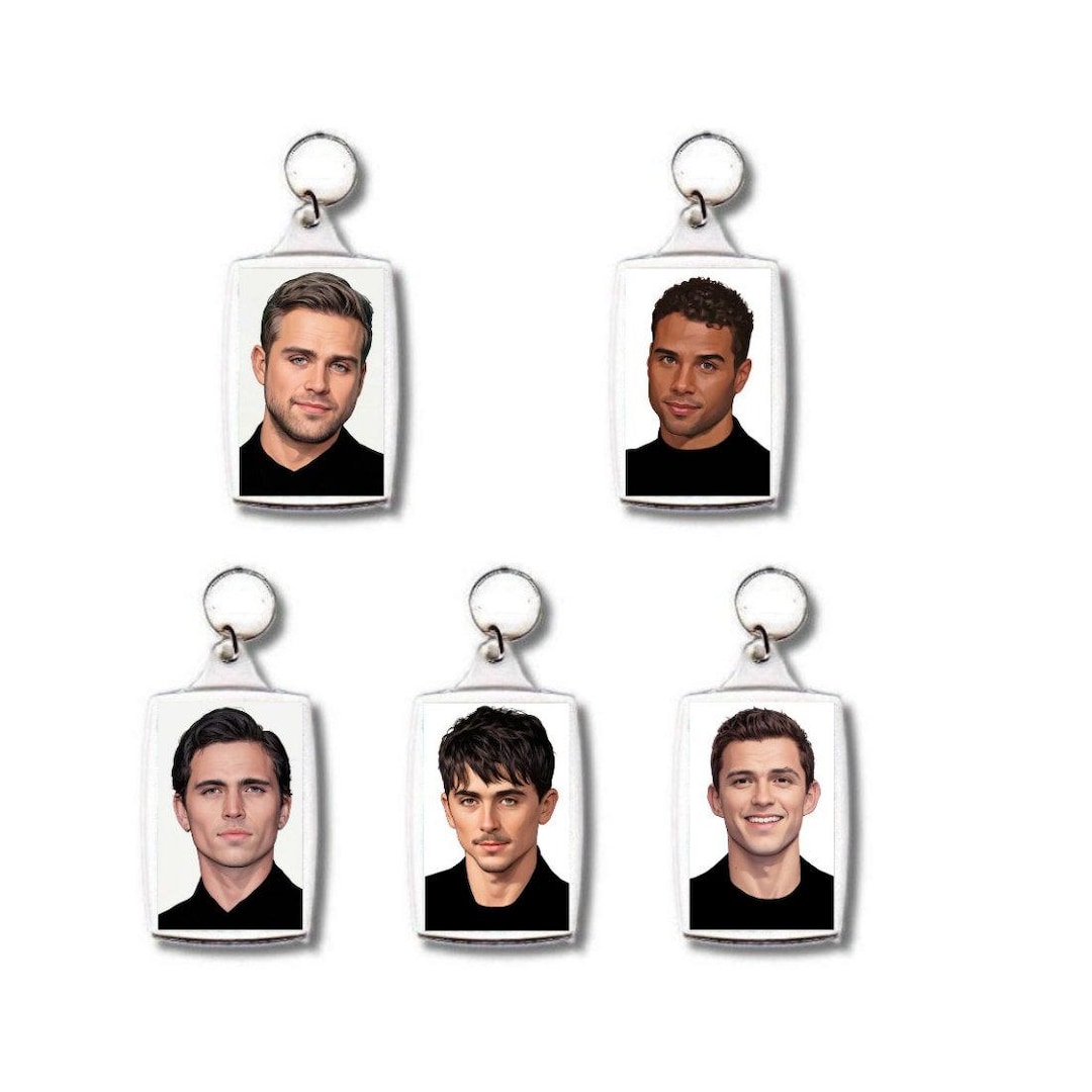 Celebrity Actor Keyring Keychain Bag Tag Fan Art Photo Gift - Etsy