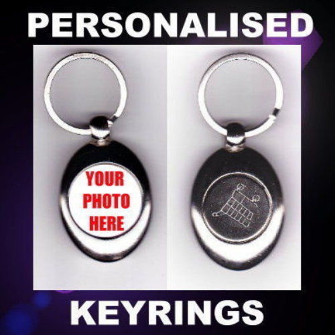 Custom Personalised Trolley Coin Token Keyring Photo Gift - Etsy