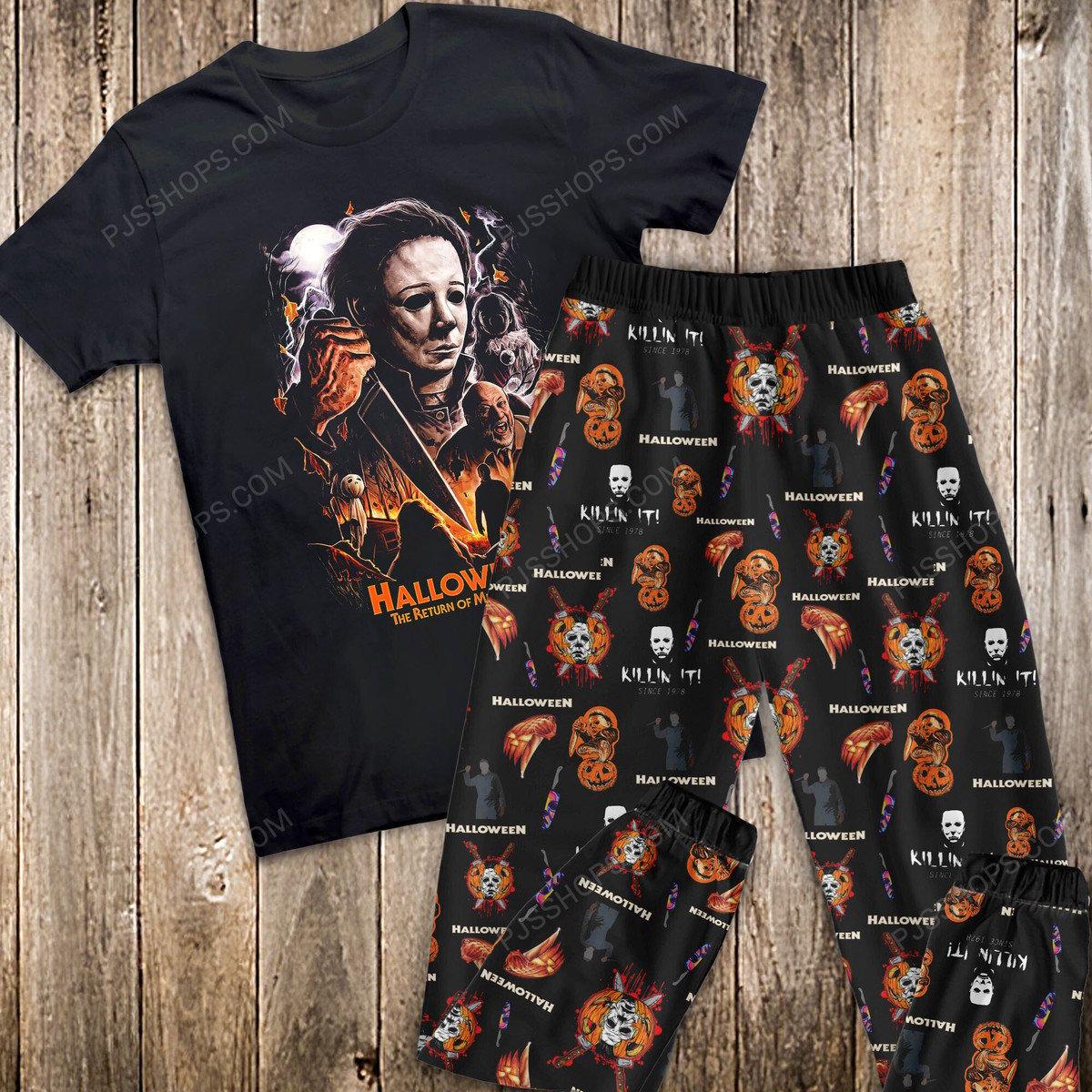 Since 1978 Horror Movie Pajamas Set, Michael Myers Halloween Pajamas ...