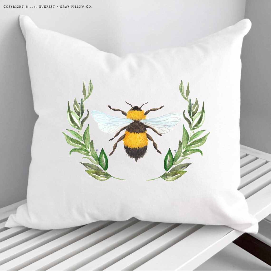 Spring Bumblebee Throw Pillow, Bee Cushion Cover, Honeybee Pillows, Bee ...