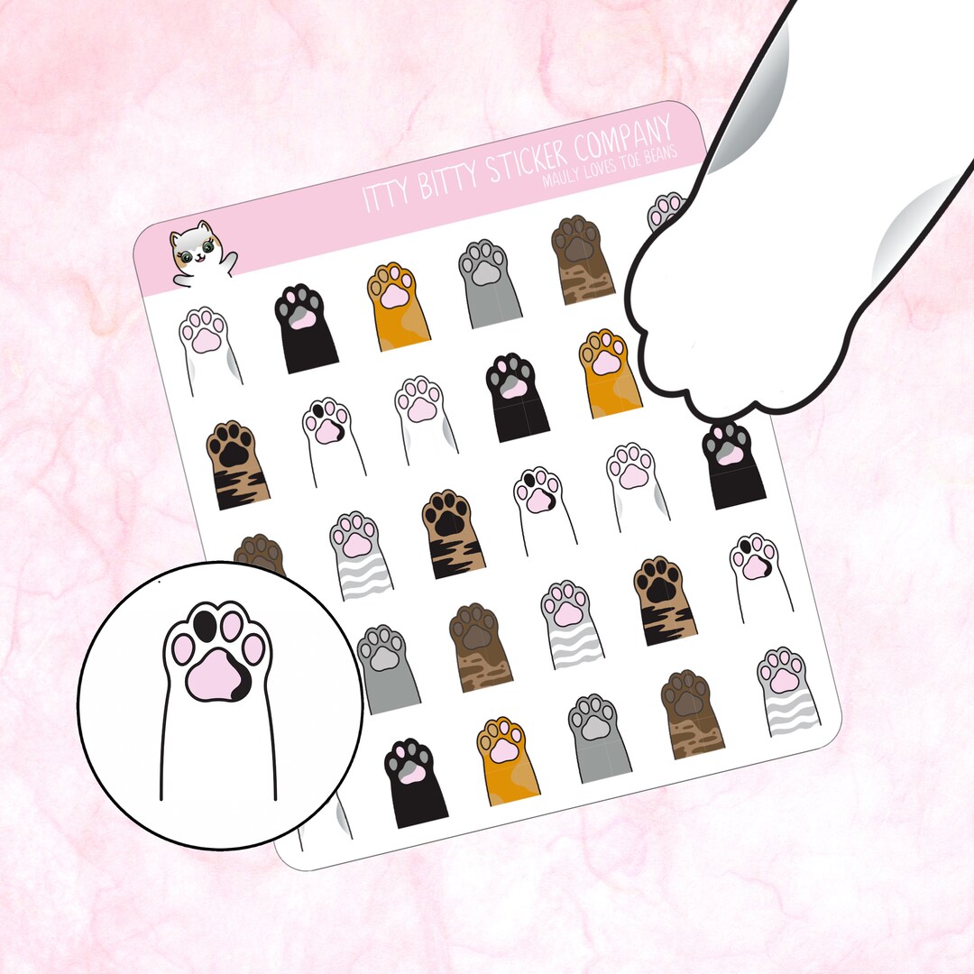 Mauly Loves Toe Beans - Mini - Hand Drawn Itty Bitty Kitty Collection - Etsy