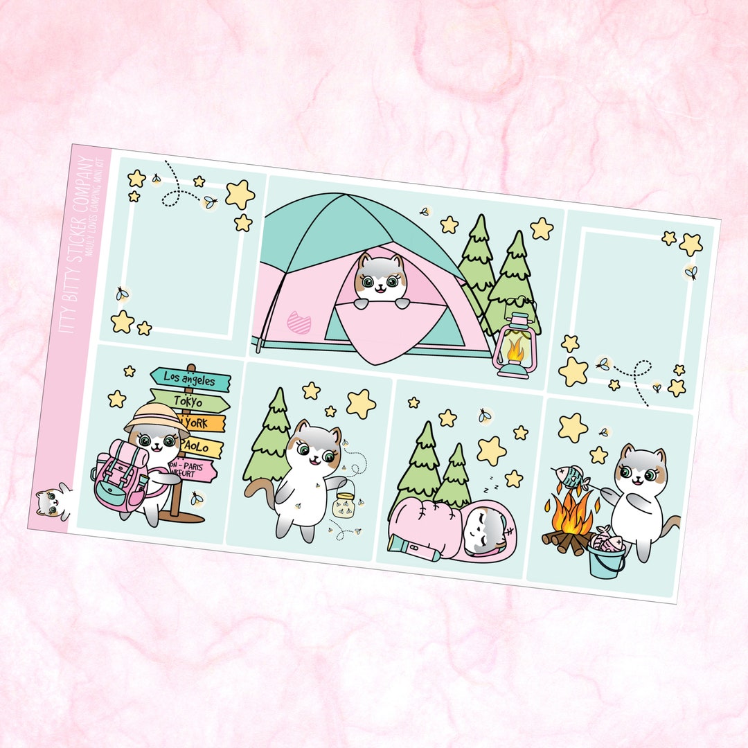 Mauly Loves Camping - 3 Page Mini Planner Kit - Hand Drawn Itty Bitty ...