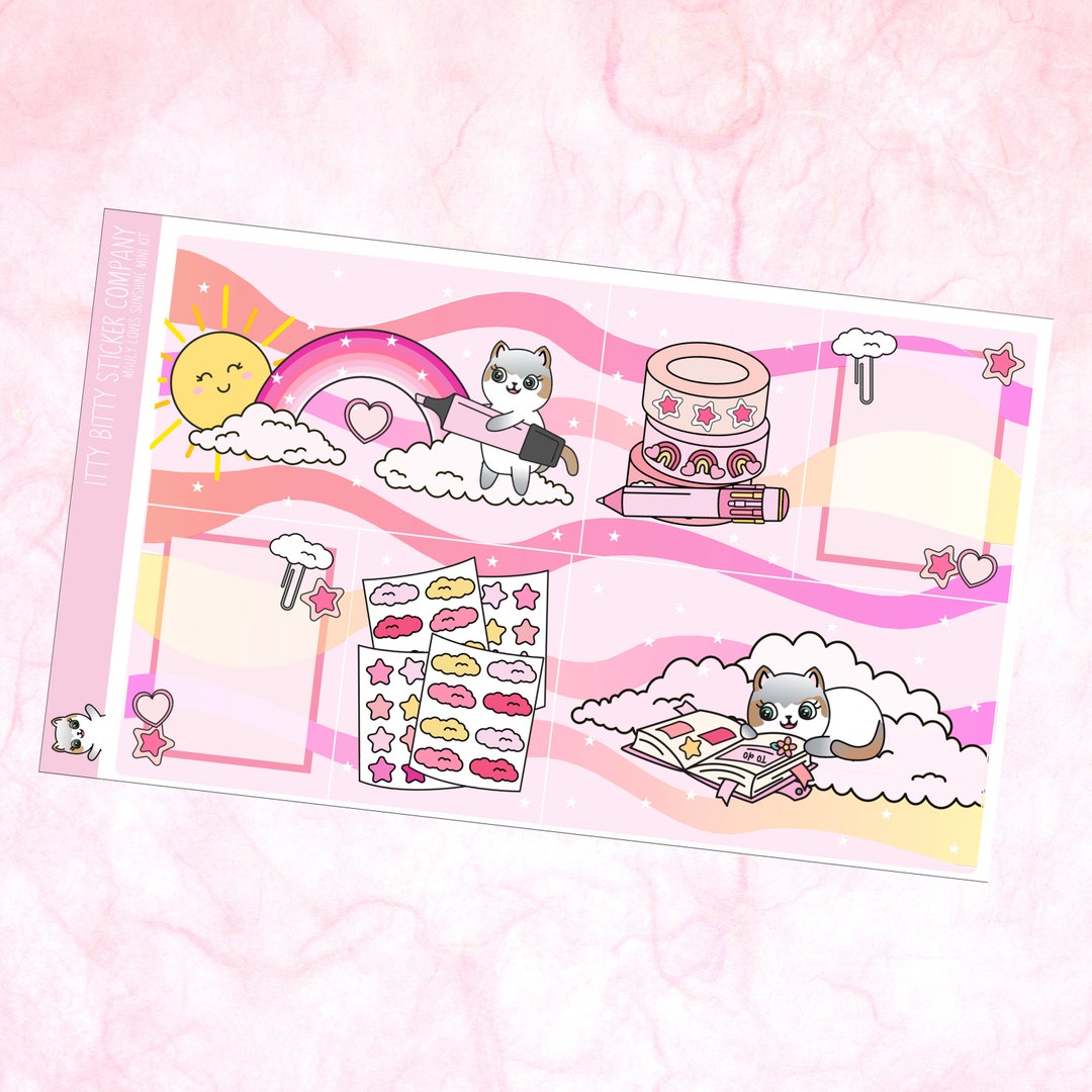 Mauly Loves Sunshine 3 Page Mini Planner Kit Hand Drawn Itty Bitty ...