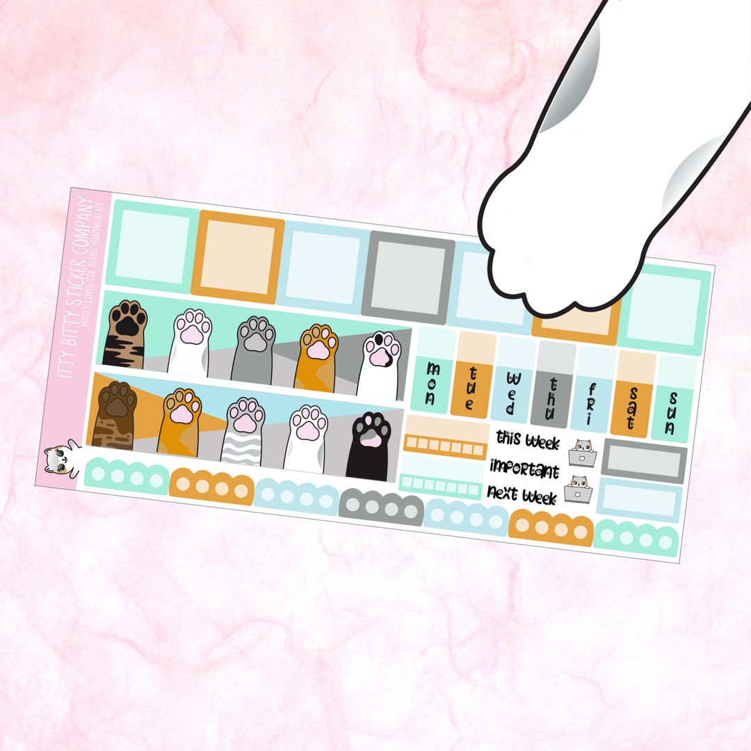 Mauly Loves Toe Beans Hobonichi Weeks Kit Hand Drawn Itty Bitty Kitty Collection - Etsy