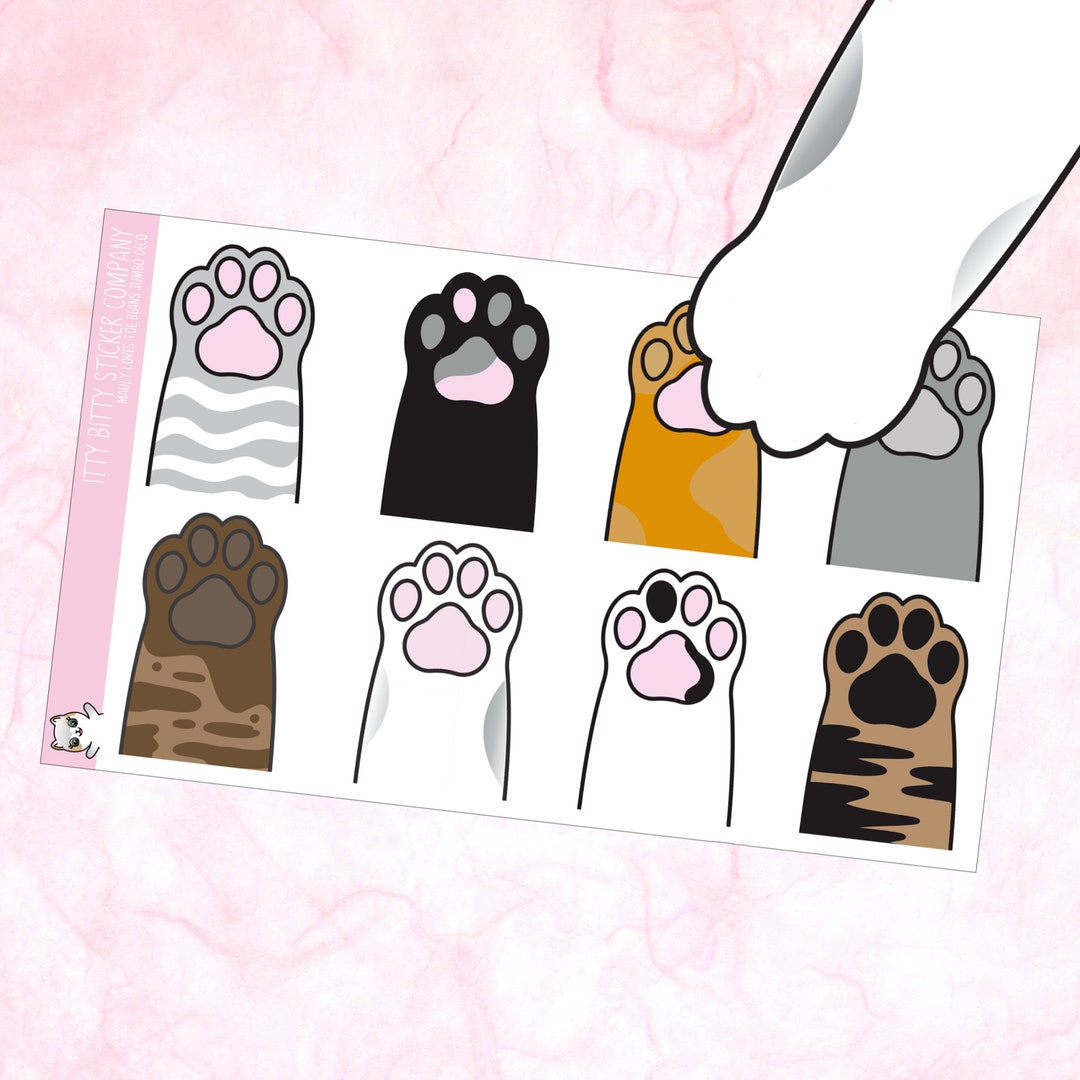 Jumbo Deco Mauly Loves Toe Beans Functional Mauly Stickers Hand Drawn Itty Bitty Kitty ...