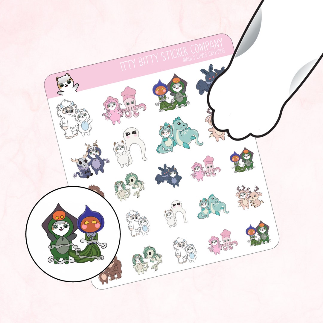 Mauly Loves Cryptids - Hand Drawn Itty Bitty Kitty Collection - Etsy