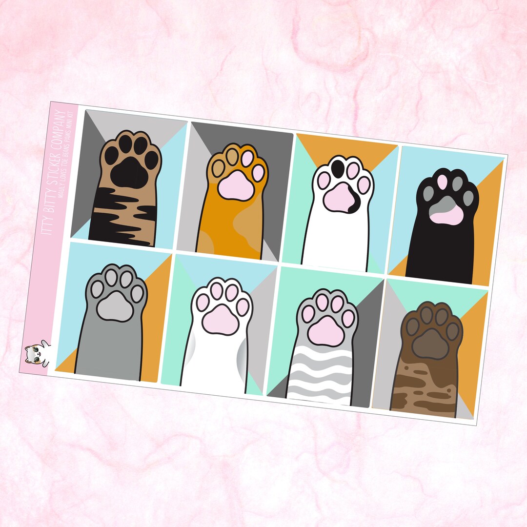 Mauly Loves Toe Beans - 3 Page Mini Planner Kit - Hand Drawn Itty Bitty Kitty Collection - Etsy