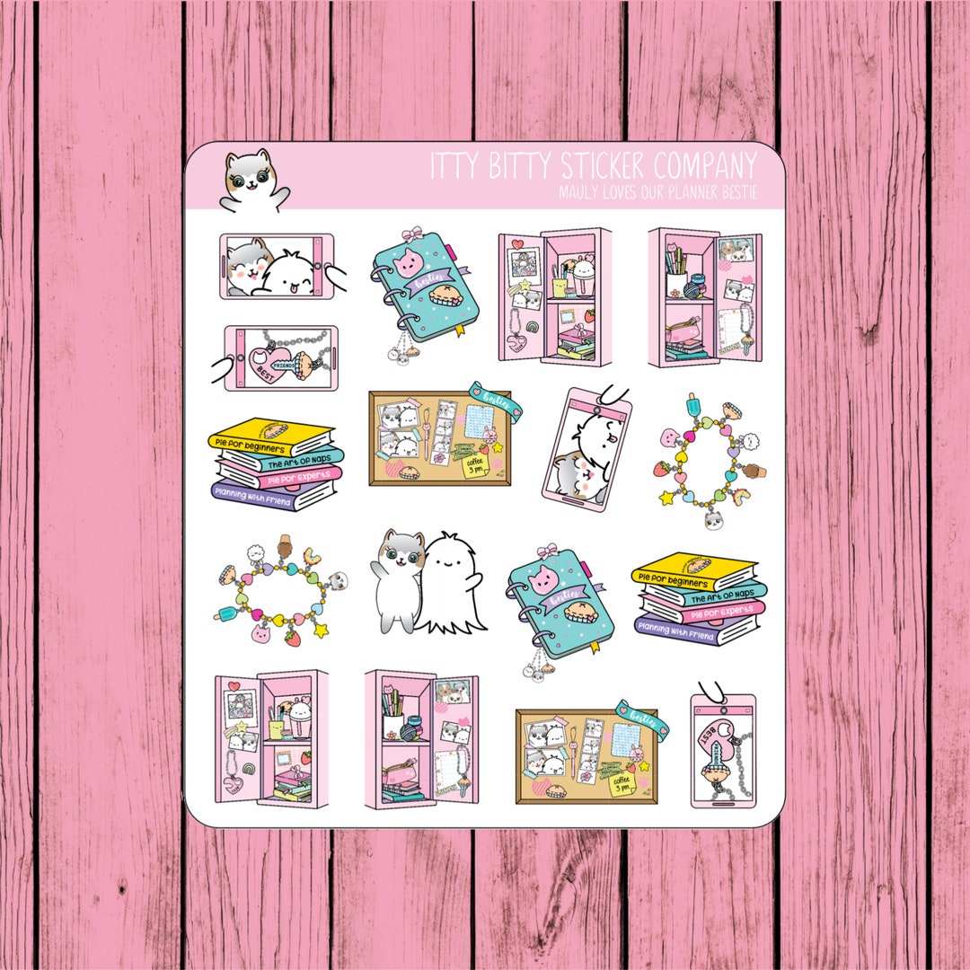 Mauly Loves Her Planner Bestie Large Hand Drawn Itty Bitty Kitty ...