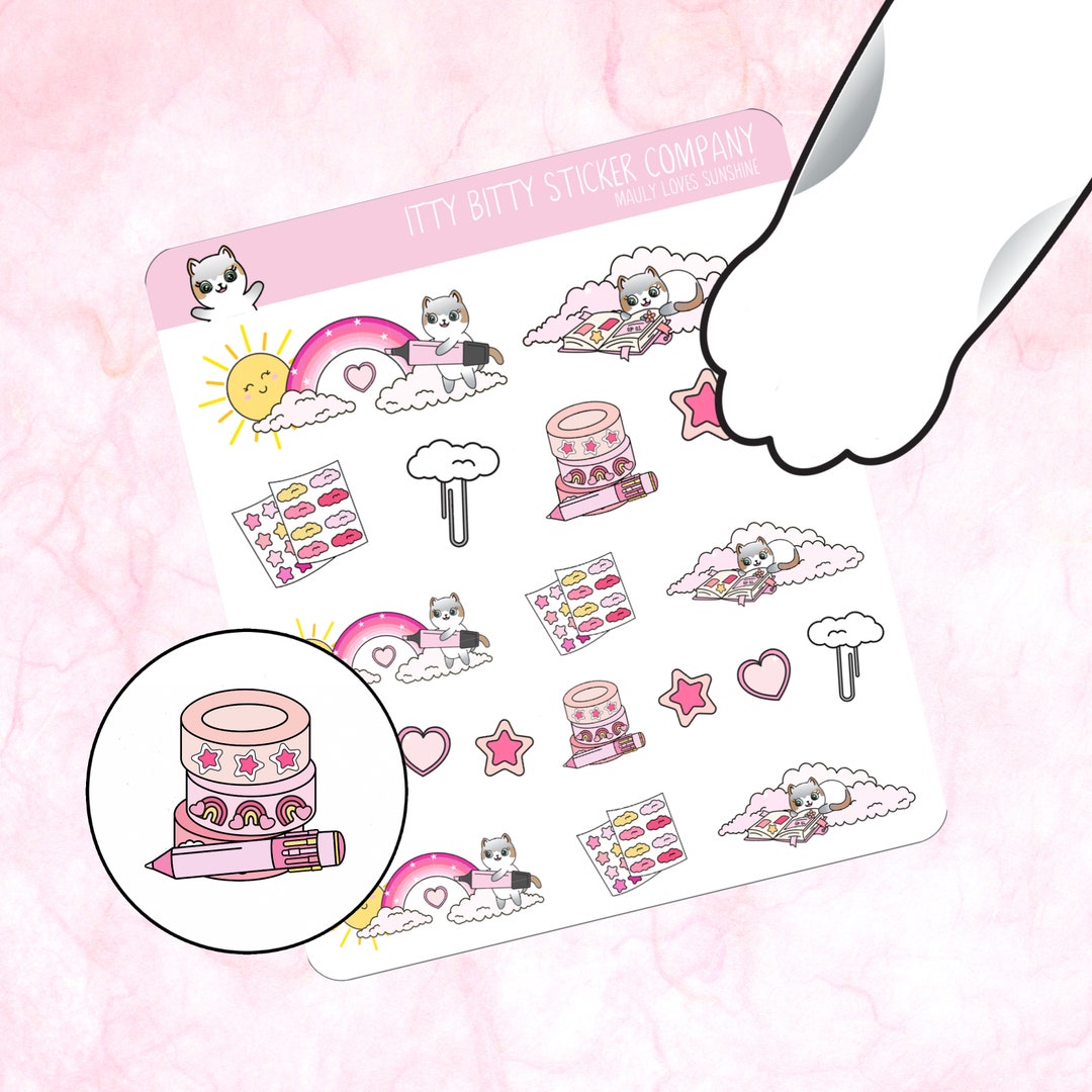 Mauly Loves Sunshine - Hand Drawn Itty Bitty Kitty Collection - Etsy