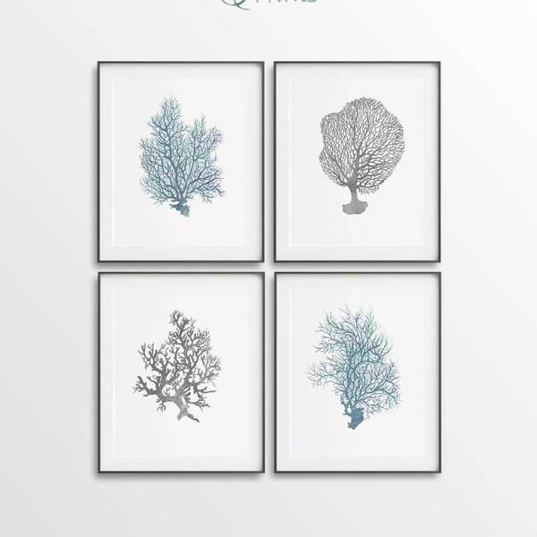 Coral Teal Gray - Etsy