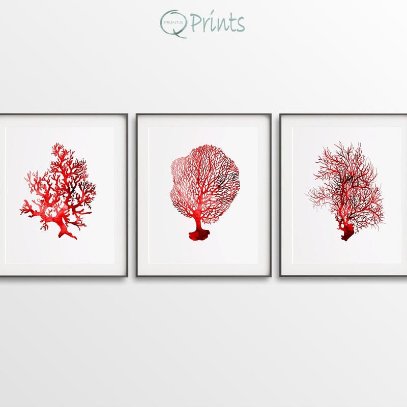 Red Coral Print - Etsy