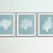 Set of 3 Corals, Nautical Print, Triptych Picture, Blue Teal Wall Art ...