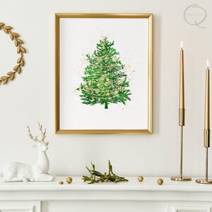 Christmas Tree, Christmas Printable, Wall Art, Spruce Tree, Digital ...