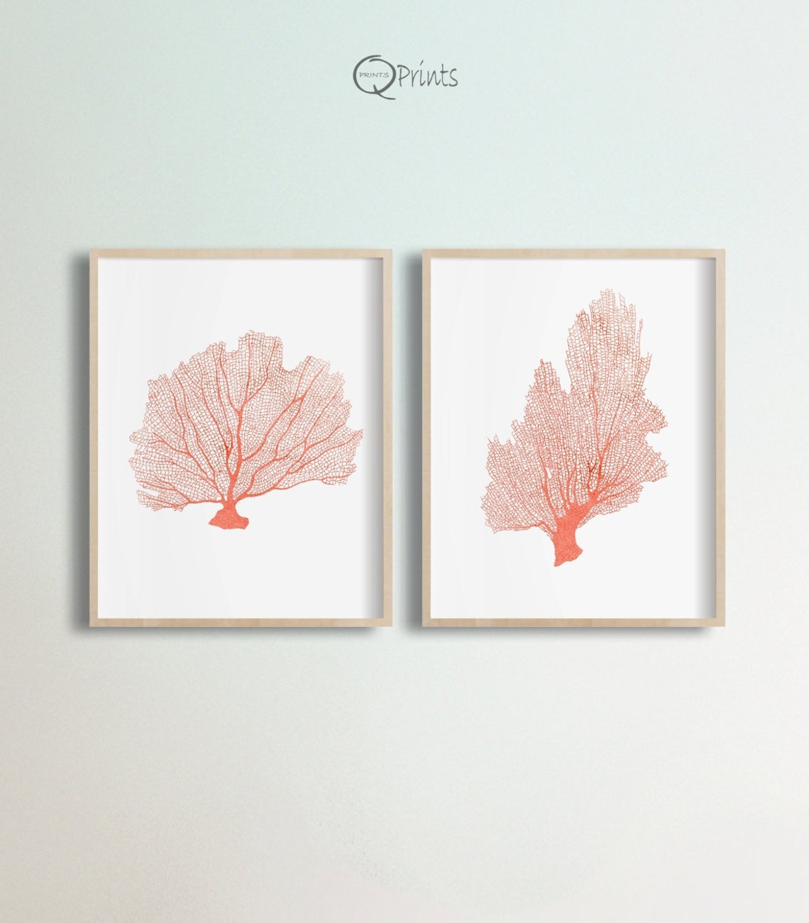 Coral Print Set of 2 Prints Printable Corals Coral Color - Etsy