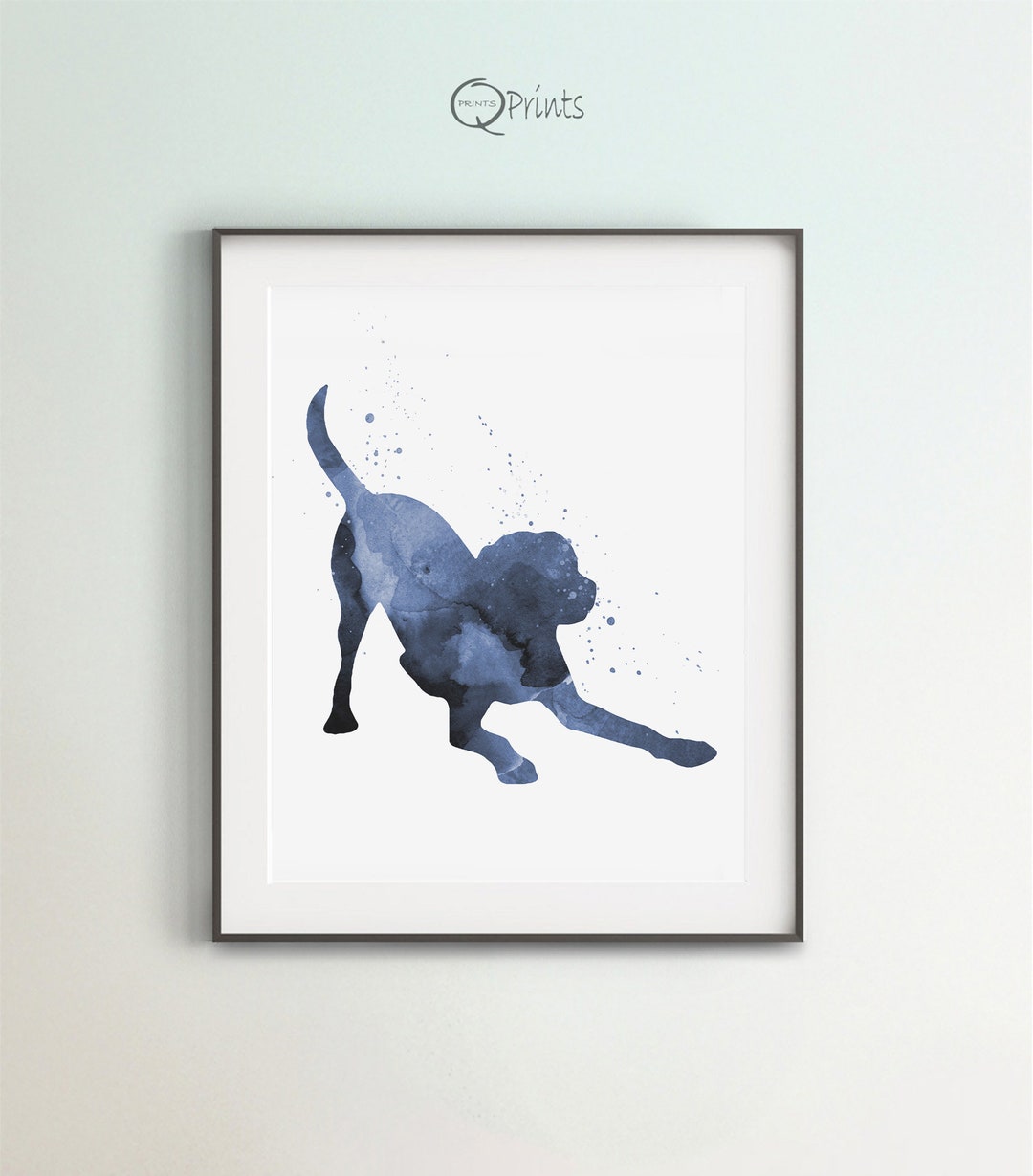 Labrador Wall Art, Labrador Print, Navy Blue Printable, Digital ...