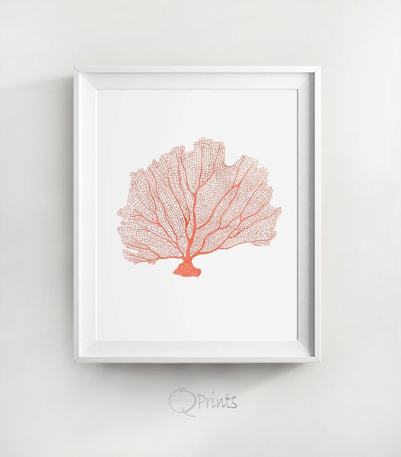 Coral Print Set of 2 Prints Printable Corals Coral Color - Etsy