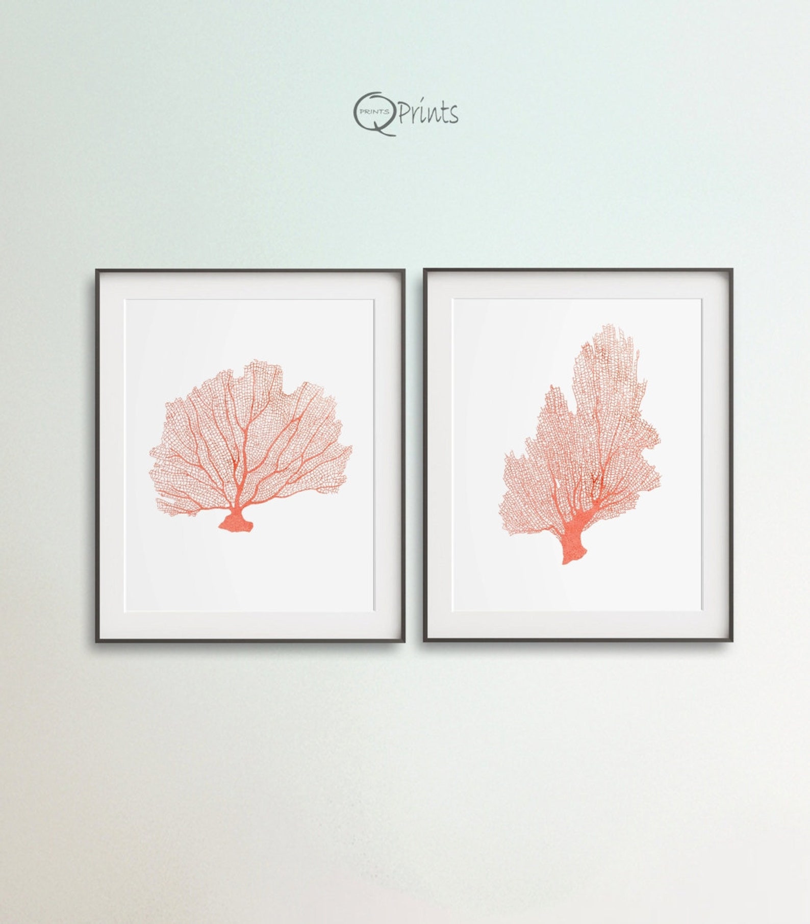 Coral Print Set of 2 Prints Printable Corals Coral Color | Etsy