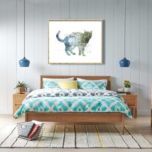 Watercolor Cat Print, Digital Cat, Cat Art Printable, Cat Painting, Cat ...