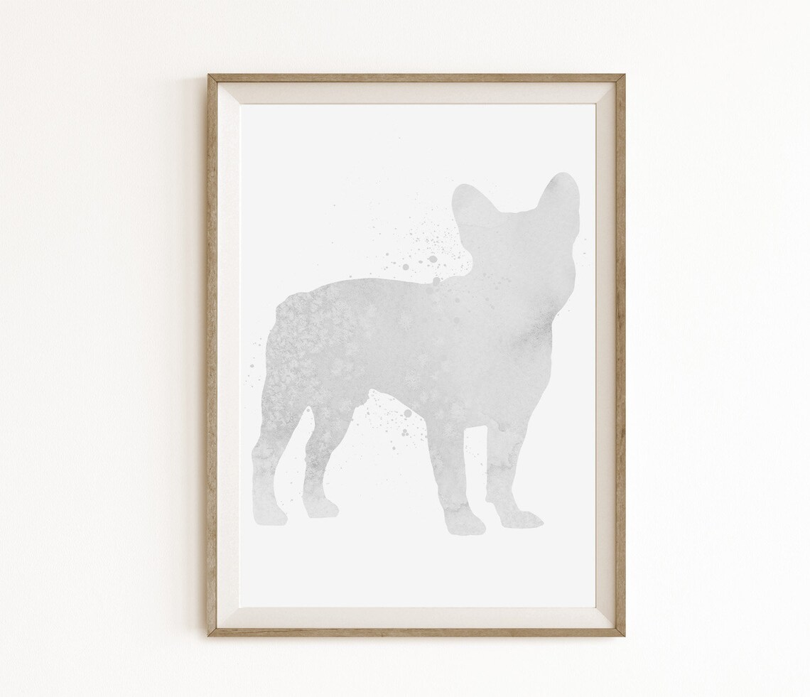 French Bulldog Print Bulldog Printable Gray Triptych Set of - Etsy