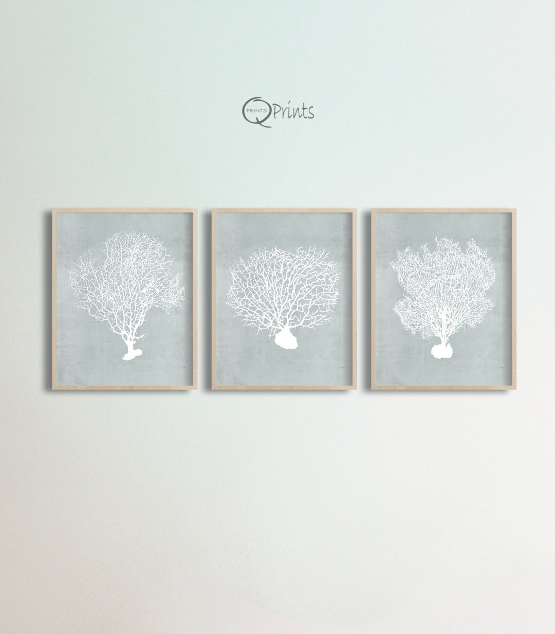 Set of 3 Prints, Nautical Triptych, Vintage Decor, Hamptons Style, Grey ...