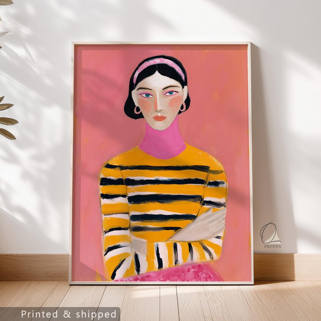 Colorful Woman Portrait Print, Modern Fashion Wall Art, Bold Abstract ...