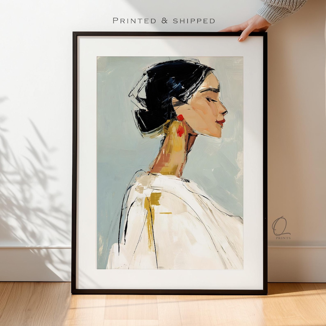 Elegant Woman Profile Print, Modern Female Portrait, Contemporary ...