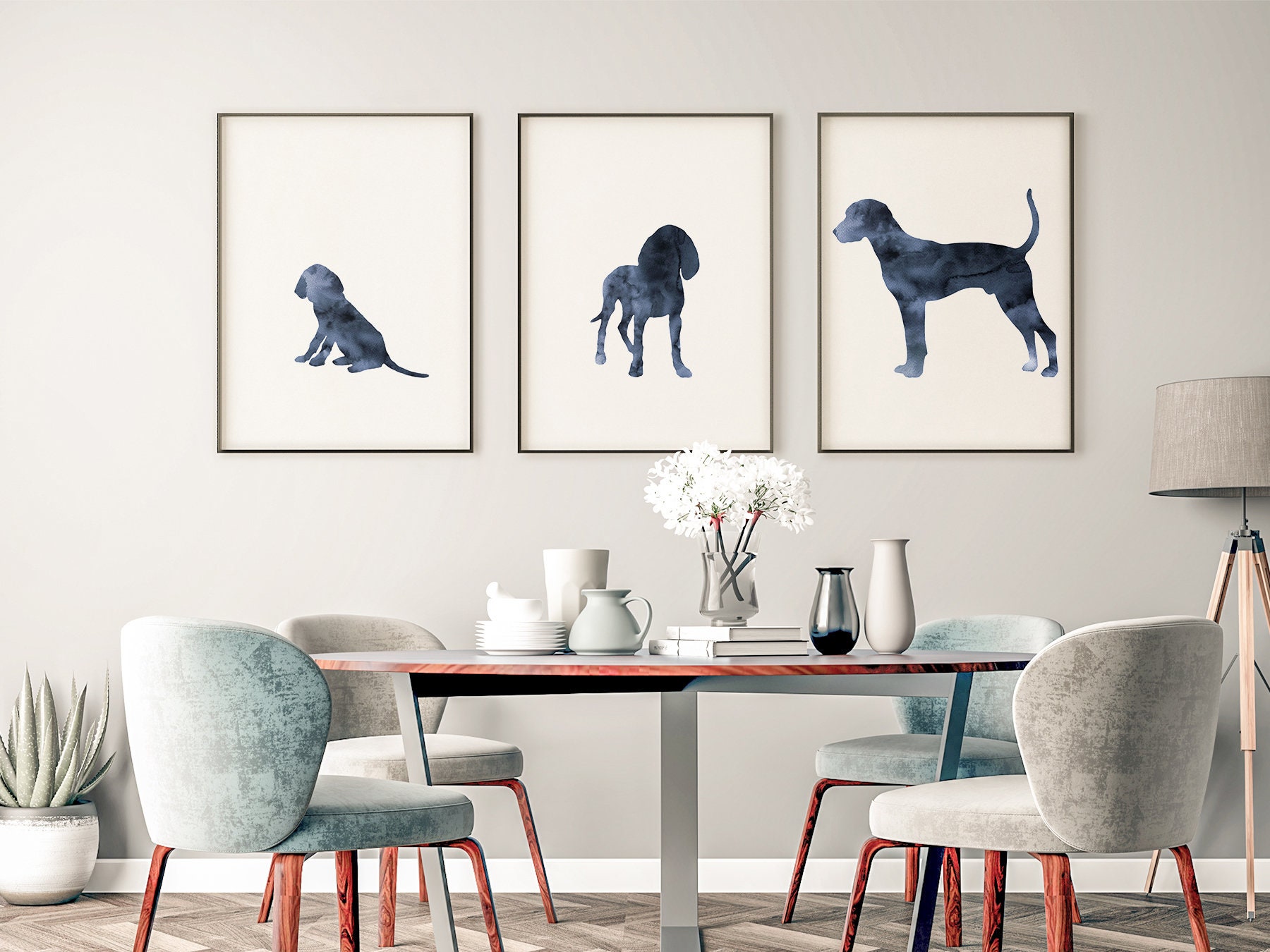 Set of 3 Plott Hound Prints Growing Plott Hound Wall Art - Etsy