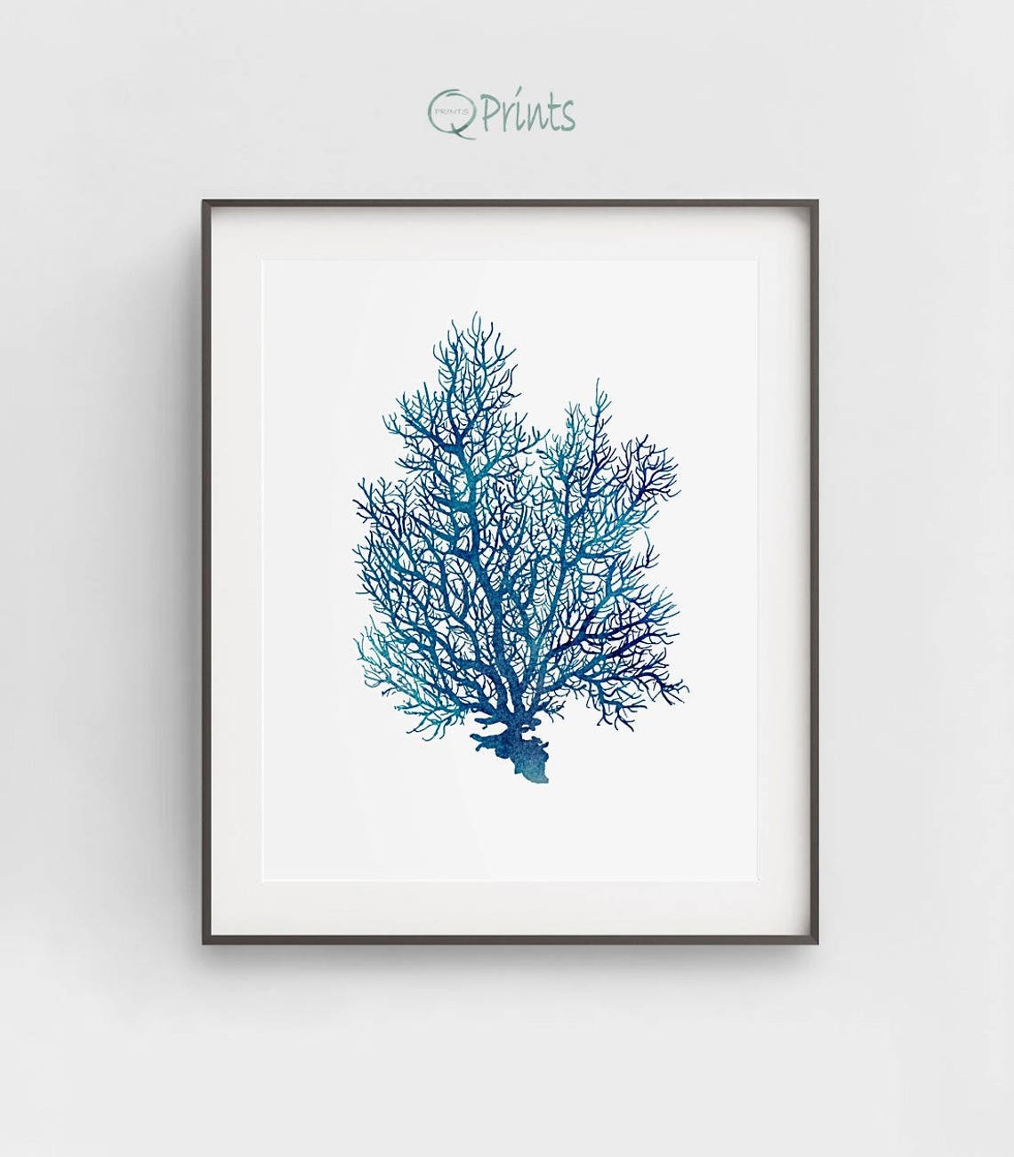 Coral Printable Set of 8 Sea Corals Blue Digital Corals - Etsy